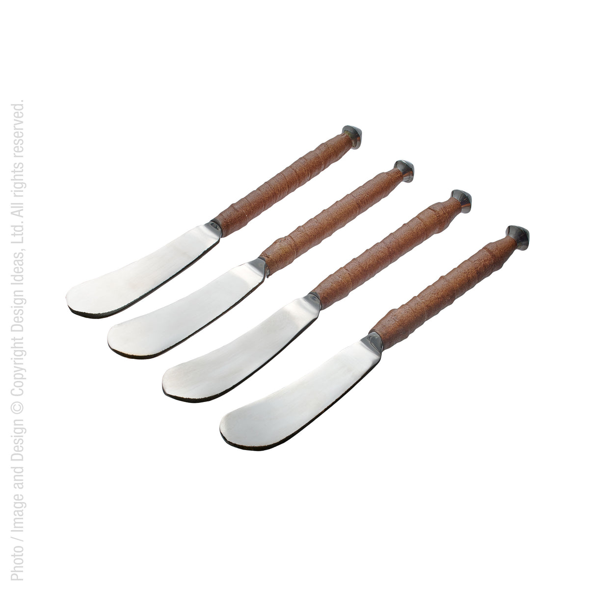 Bratzen™ Hand Forged Stainless Steel and Leather Spreaders (set of 4 ...